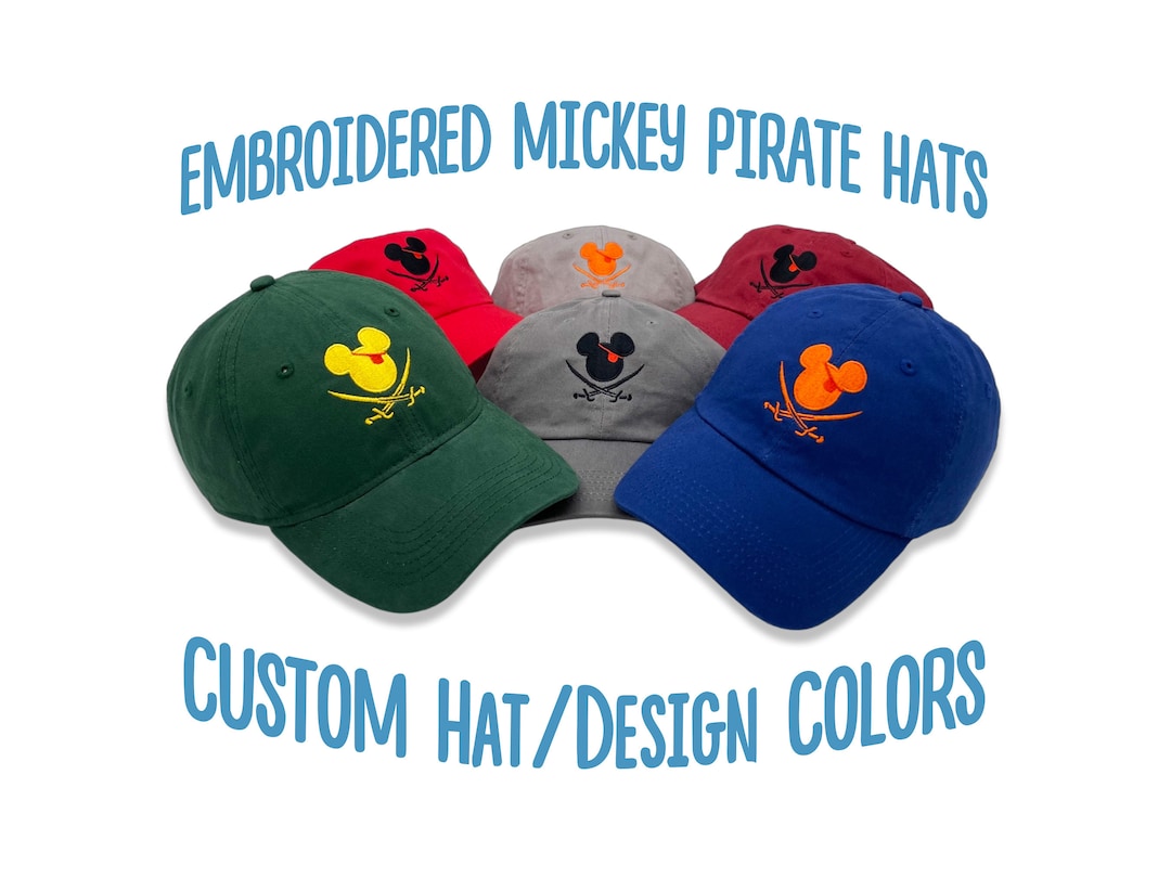 Mickey Pirate Embroidered Hat | Custom Cap & Stitch Colors ...
