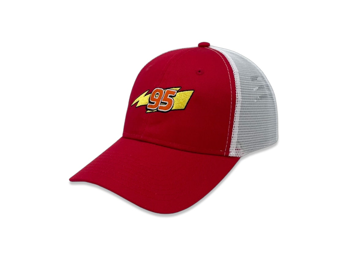 Cars Lightning Mcqueen 95 Trucker Cap | Embroidered Logo Hat With ...