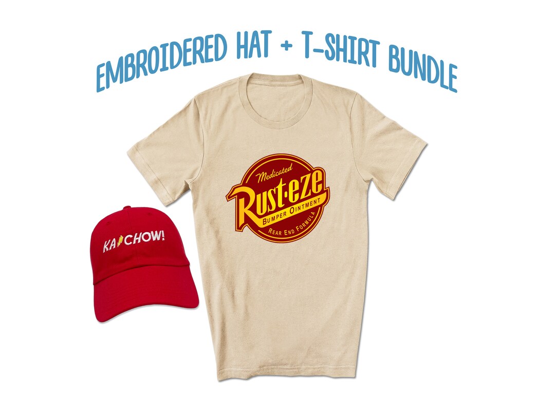 Ka-chow Hat & Rust-eze T-shirt Bundle | Unstructured Red Cap | Premium ...
