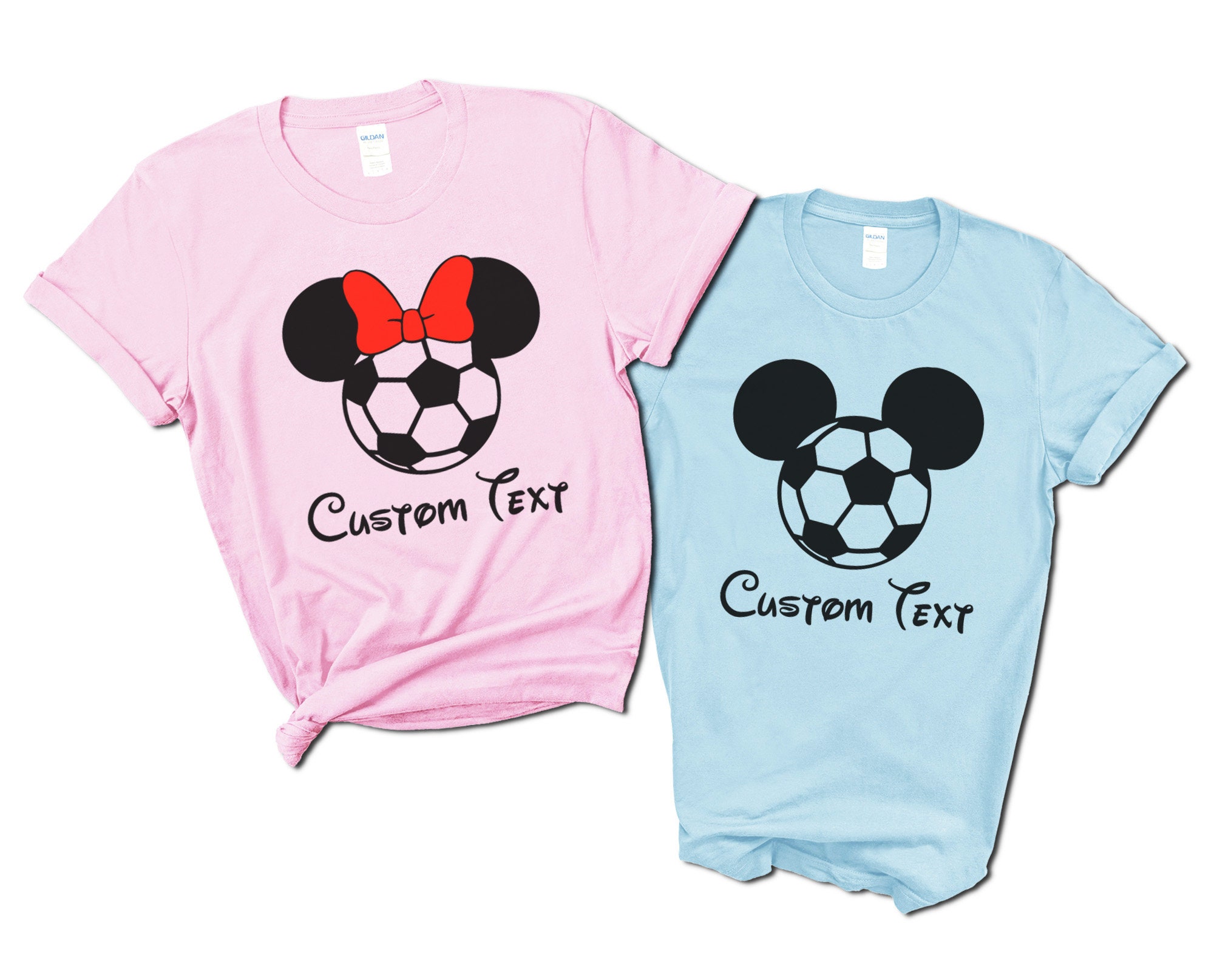 CUSTOM Soccer Front and Back Mouse Ears T-shirts Customize | Etsy