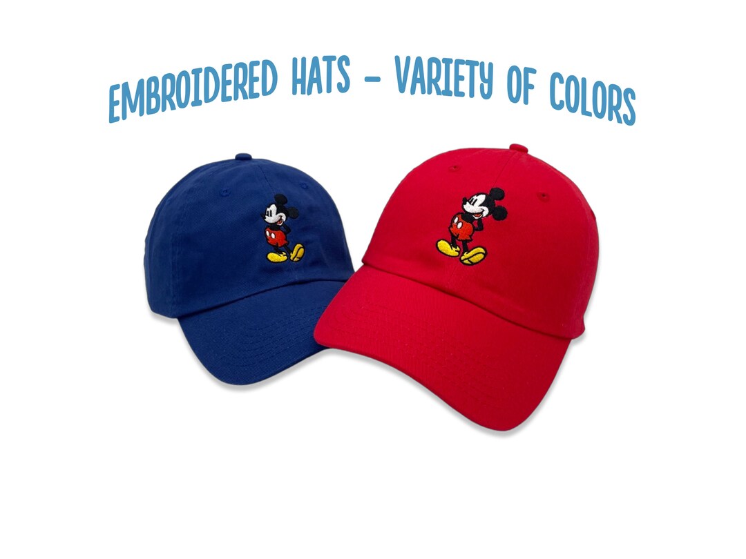 Vintage Mickey Mouse Embroidered Hat | Variety of Cap Colors | Disney ...