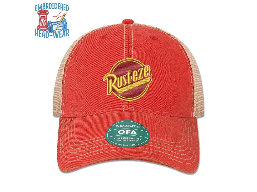 Rust-eze Embroidered Cap | Rusteze Lightning Mcqueen Costume Cap ...