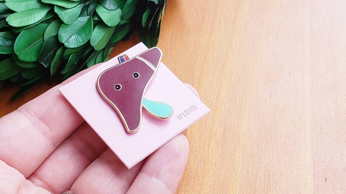 Liver Enamel Pin.hard Enamel Pin.liver Pin.abdomen Ultrasound | Etsy