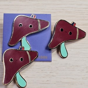 Liver Enamel Pin.hard Enamel Pin.liver Pin.abdomen Ultrasound Pin ...