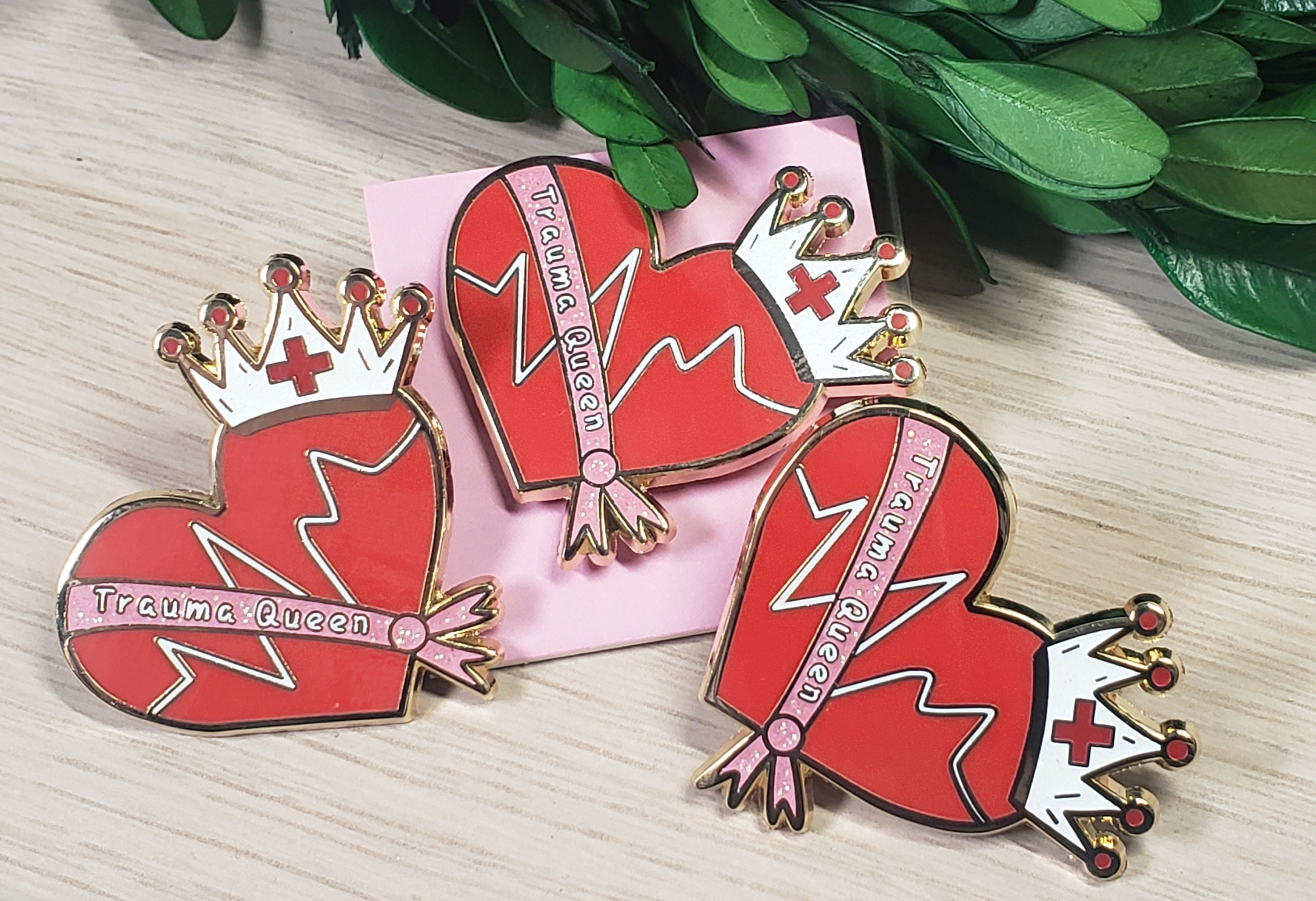 Trauma Queen Enamel Pin: Heart With Crown, Nurse Gift - Etsy