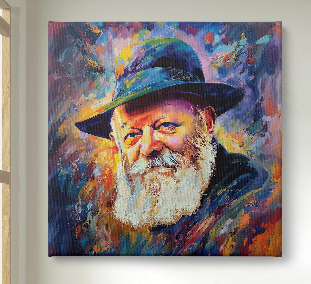Lubavitcher Rebbe Canvas Print, Judaica Art, Chabad Lubavitch Rebbe ...