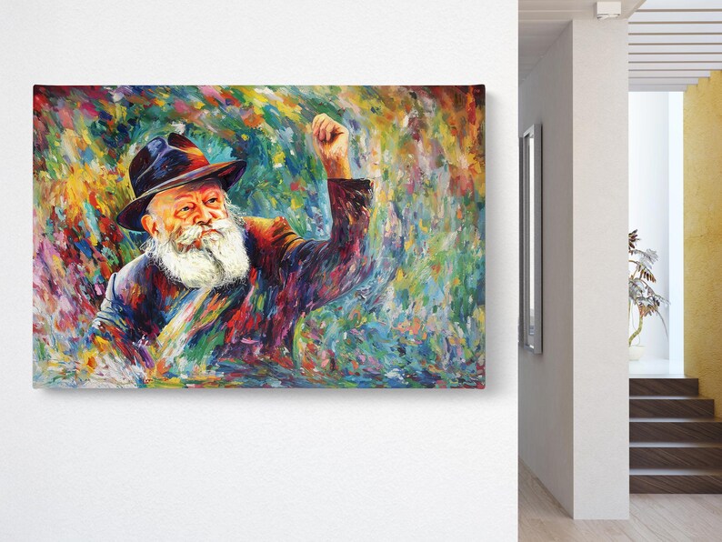 Large Jewish Art, Rebbe Painting Big Sizes, Chabad Lubavitch Canvas ...