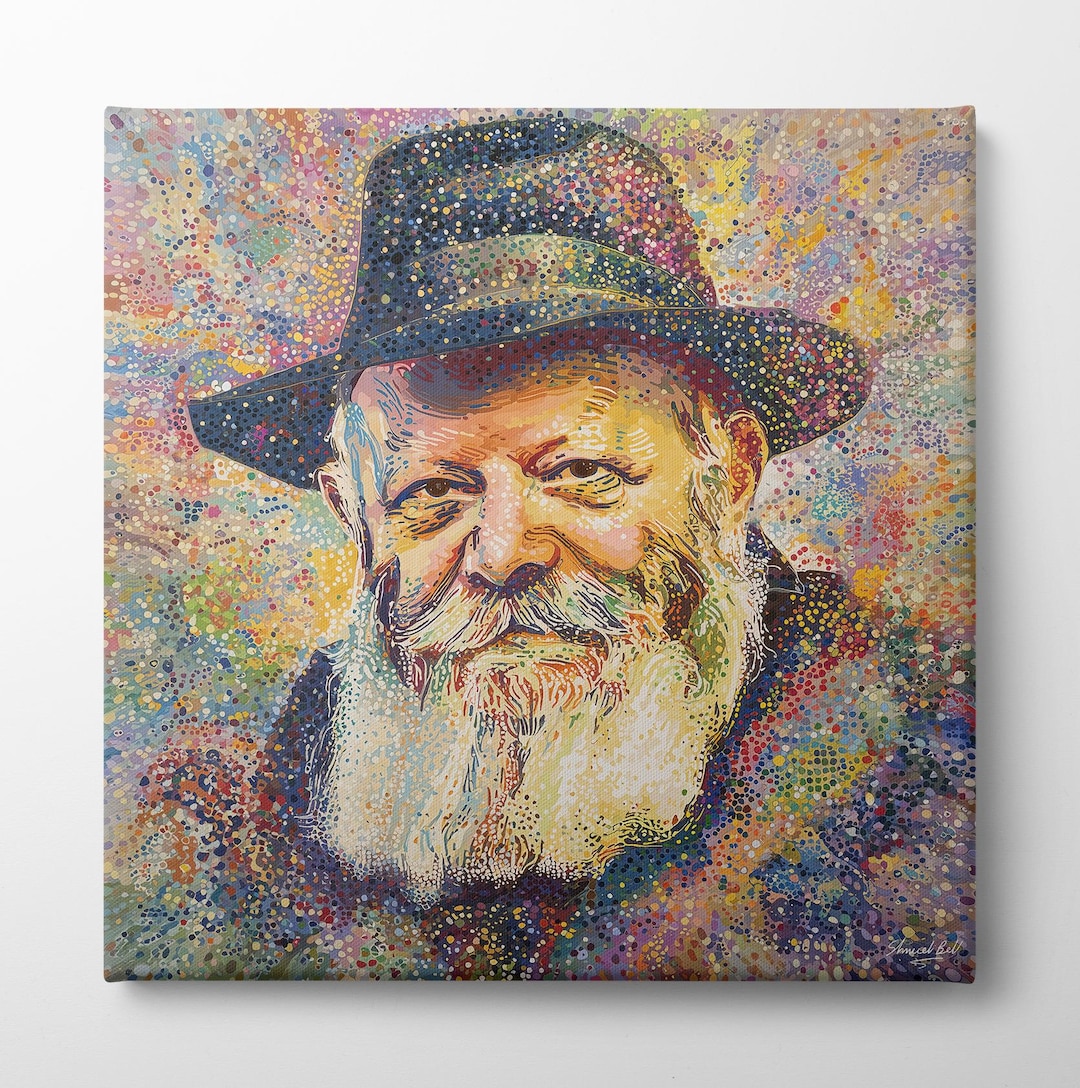 Lubavitcher Rebbe Picture Abstract, Canvas Judaica Art, Chabad ...