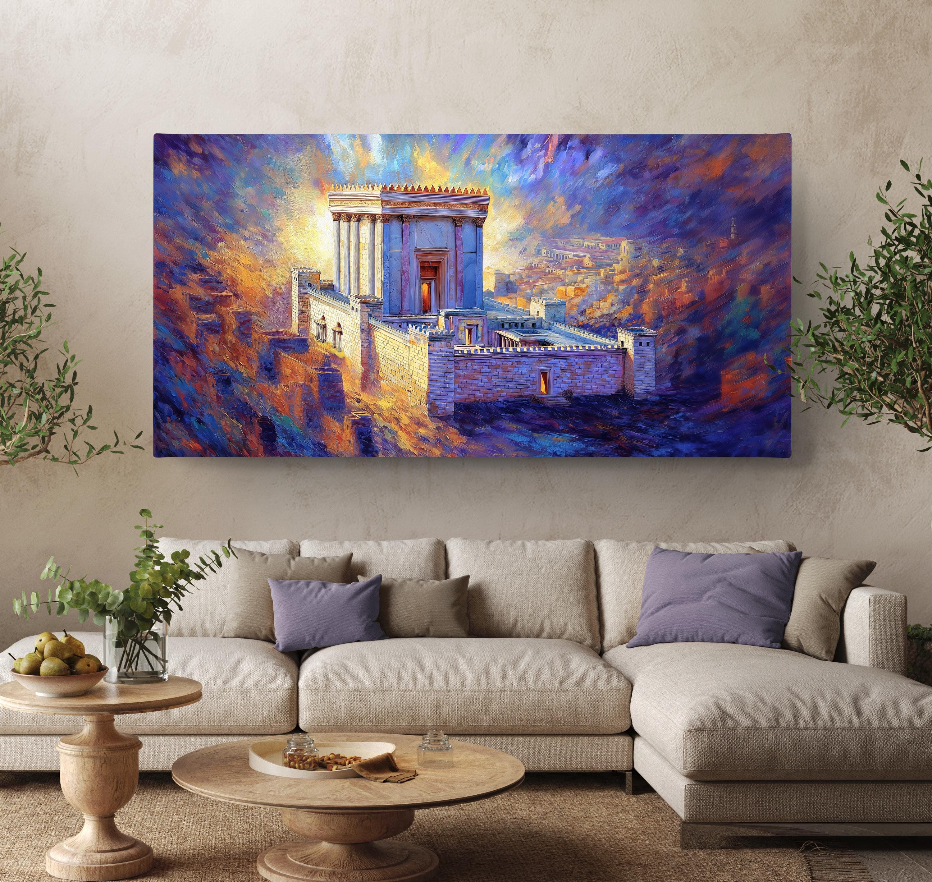 Judaica Wall Art | Beit Hamikdash Canvas Print, Jewish Art, Third Temple, Western Wall Kotel ...
