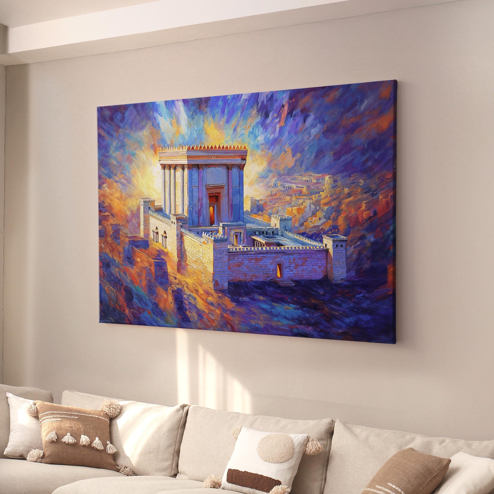 Judaica Wall Art | Beit Hamikdash Canvas Print, Jewish Art, Third ...