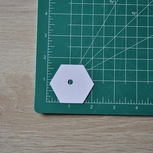 1" English Paper Piecing Hexagon , Finished Set, Flower Print Basted ...