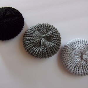 Addi Loom Knitted Sponge Set of 3, Gray/black Dish Scrubby Sponge ...