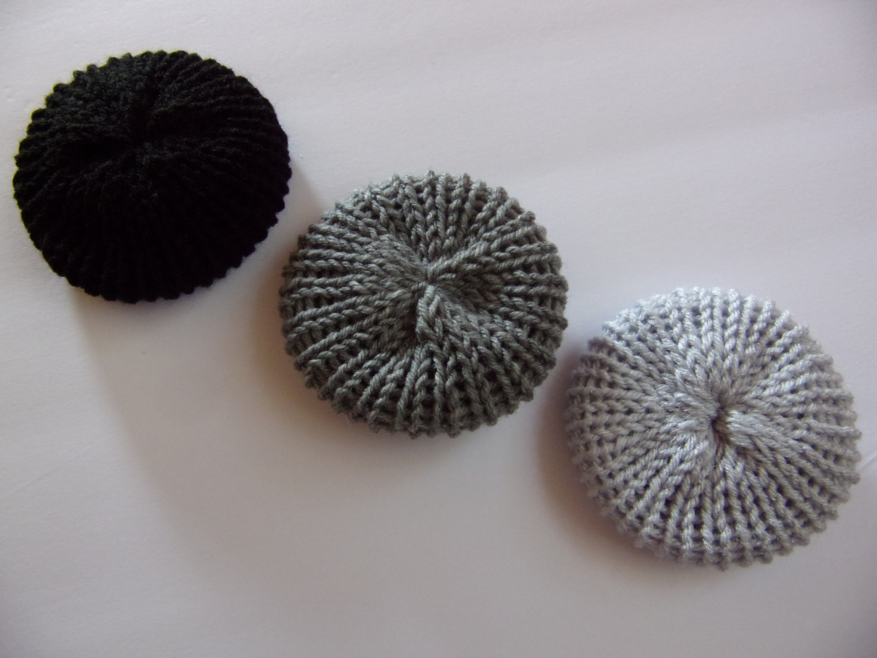 Addi Loom Knitted Sponge Set of 3 Gray/black Dish Scrubby | Etsy