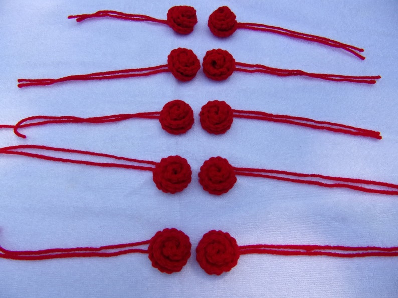 1 Red Rosettes Set of 10 Tiny and Simple Embellishment - Etsy