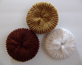 Addi Loom Knitted Sponge Set of 3 Gray/black Dish Scrubby | Etsy