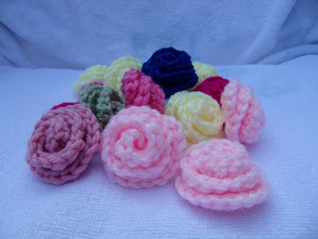 Small 2 Rosettes Set of 12, Assorted Colors, Simple Embellishment Rose ...