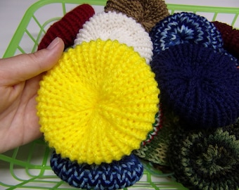 Addi Loom Knitted Sponge Set of 3 Gray/black Dish Scrubby | Etsy