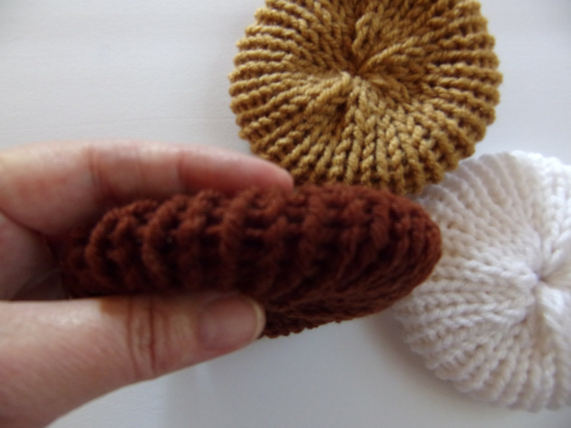 Knitted Sponge Set of 3 Brown and White Scrubby Sponge House - Etsy