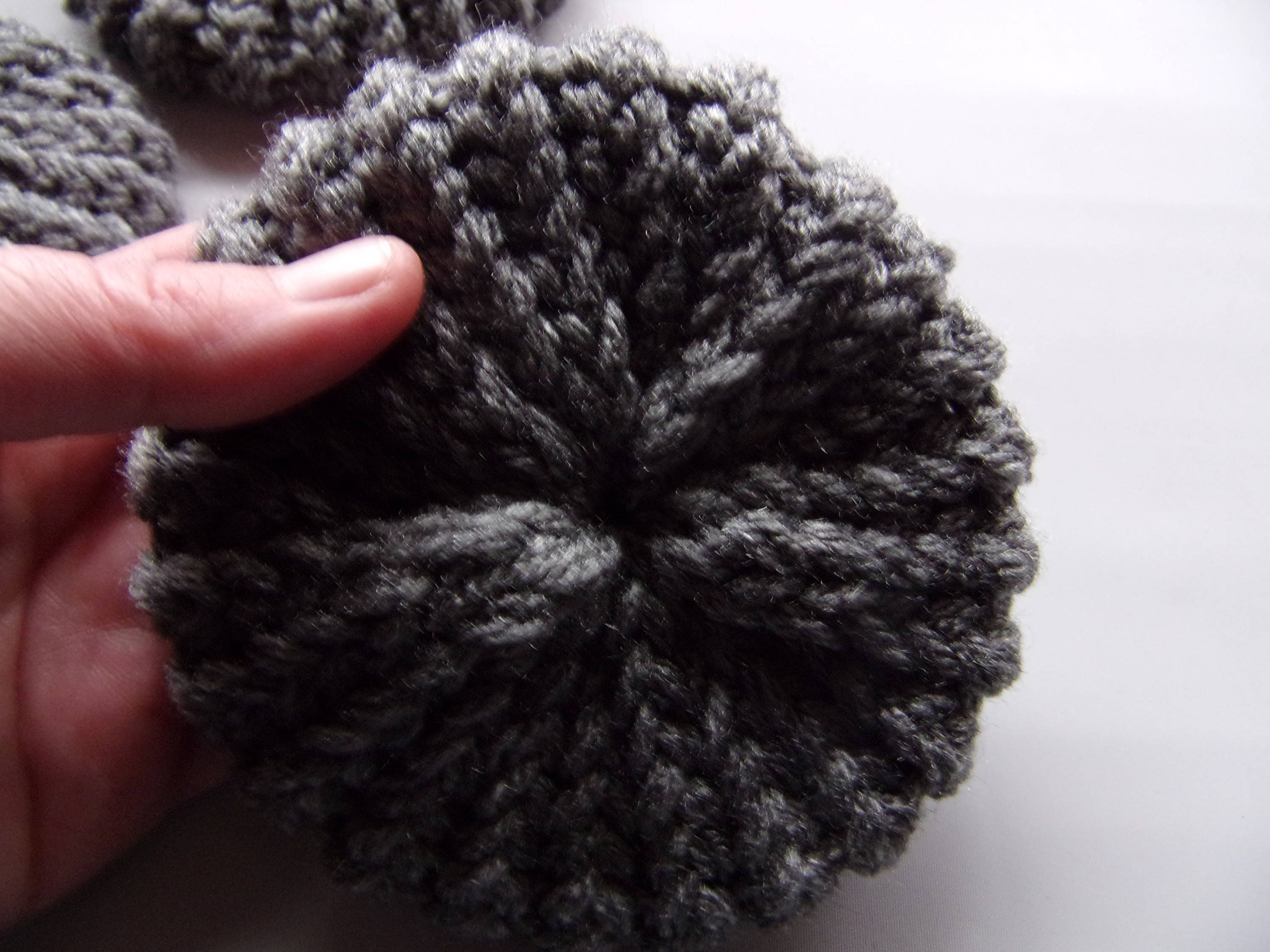 Gray Loom Knitted Dish Scrubby/body Scrubby Set of 3, Double Thick ...