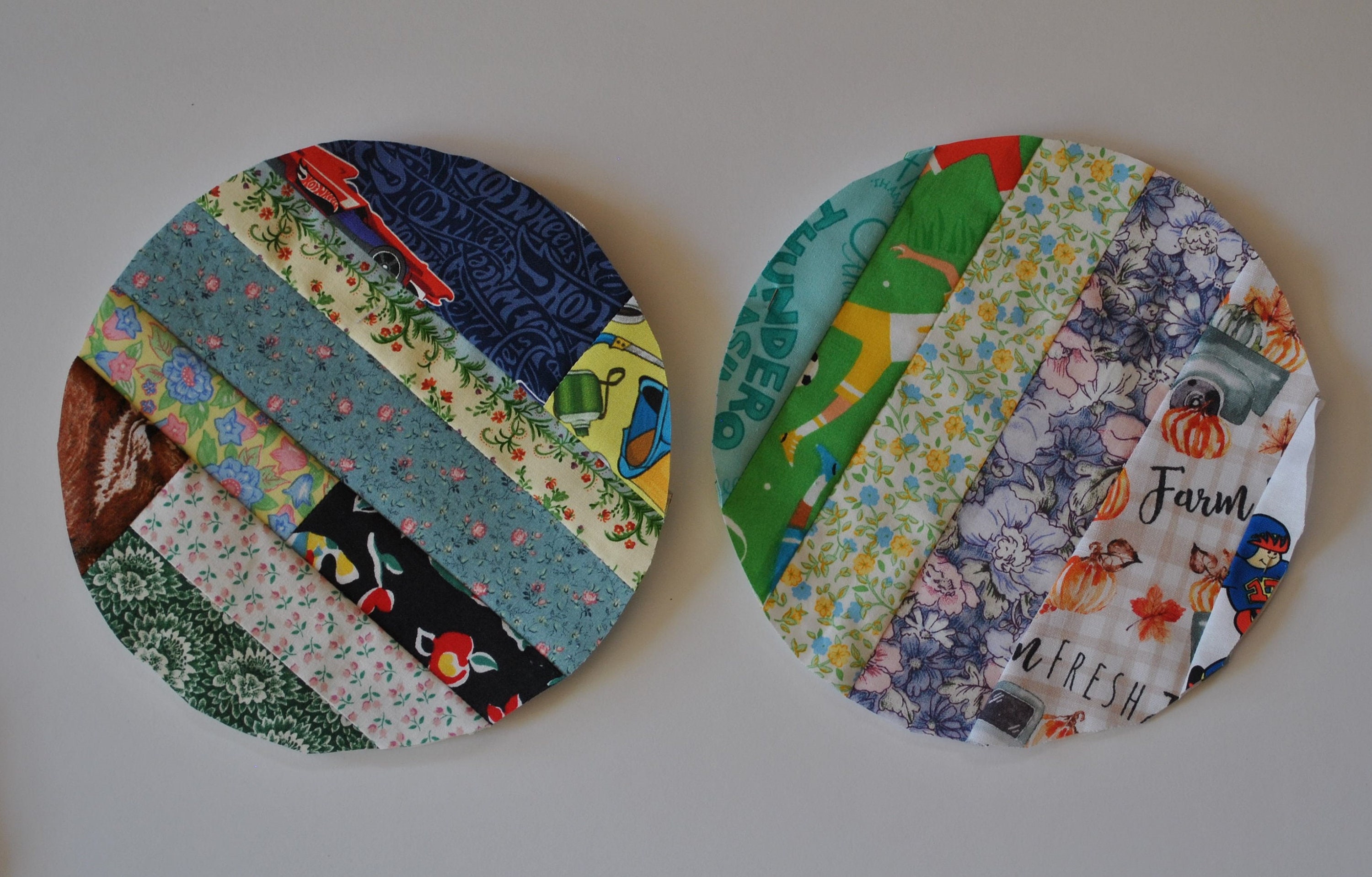 Crazy Quilt Block Circles, Unfinished 8" Circle for Sewing, Scrap ...