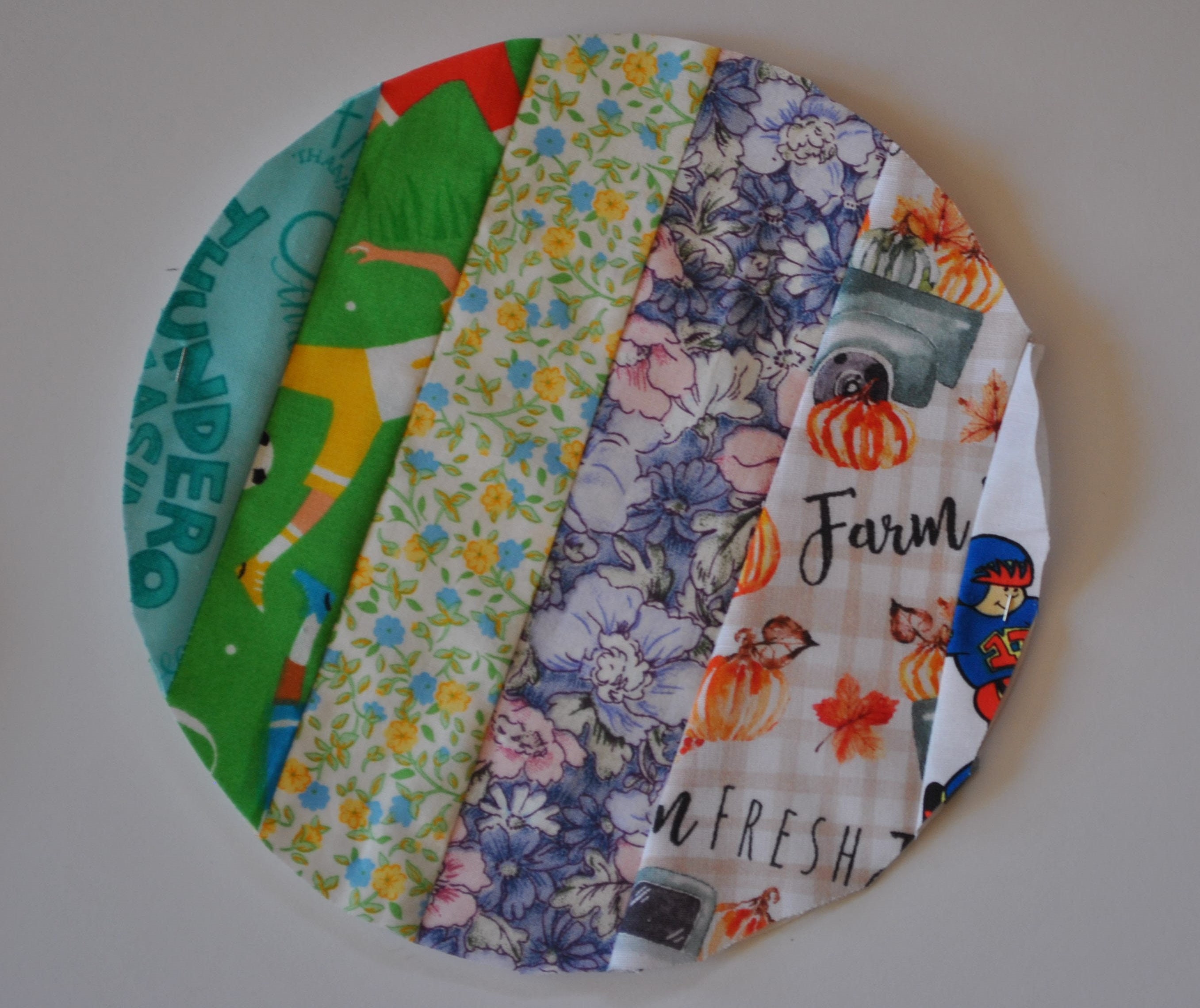 Crazy Quilt Block Circles, Unfinished 8" Circle for Sewing, Scrap ...