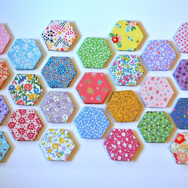 Vintage Hexagon Fabric - Etsy