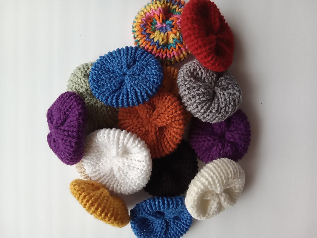 Finished Knitted Hexie Puffs, Colorful Yarn Rounds, Craft Supply - Etsy