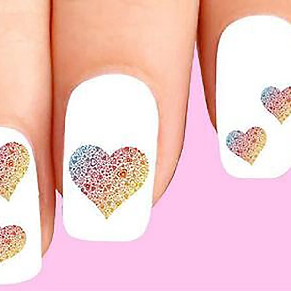 Heart Nail Decals - Etsy