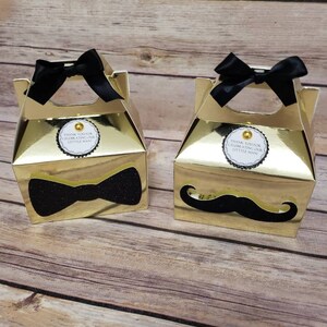 Mustache and Bow Tie Party Favor Box Gentlemen Theme Party - Etsy