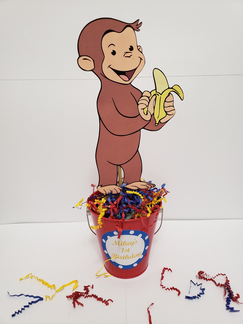 Curious George Centerpieces Yellow Red and Blue Curious - Etsy Canada