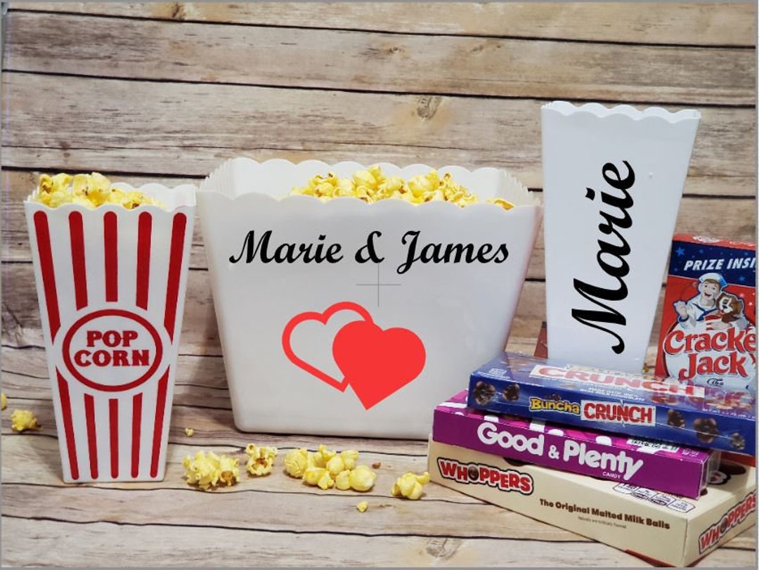 Personalized Popcorn Bucket, Movie Night Bowl - Etsy