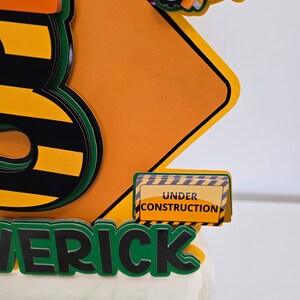 Construction Theme Cake Topper-custom Cake Topper-construction Birthday ...