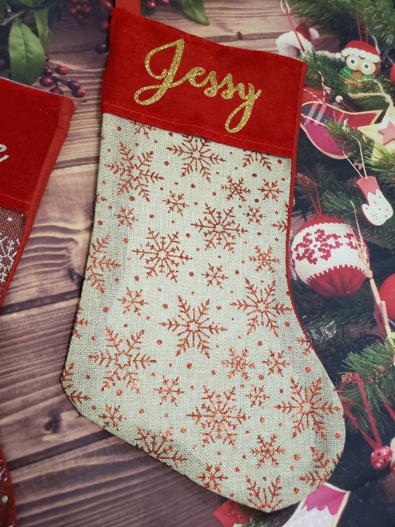 Personalized Christmas Stockings, Snowflake Christmas Stockings ...