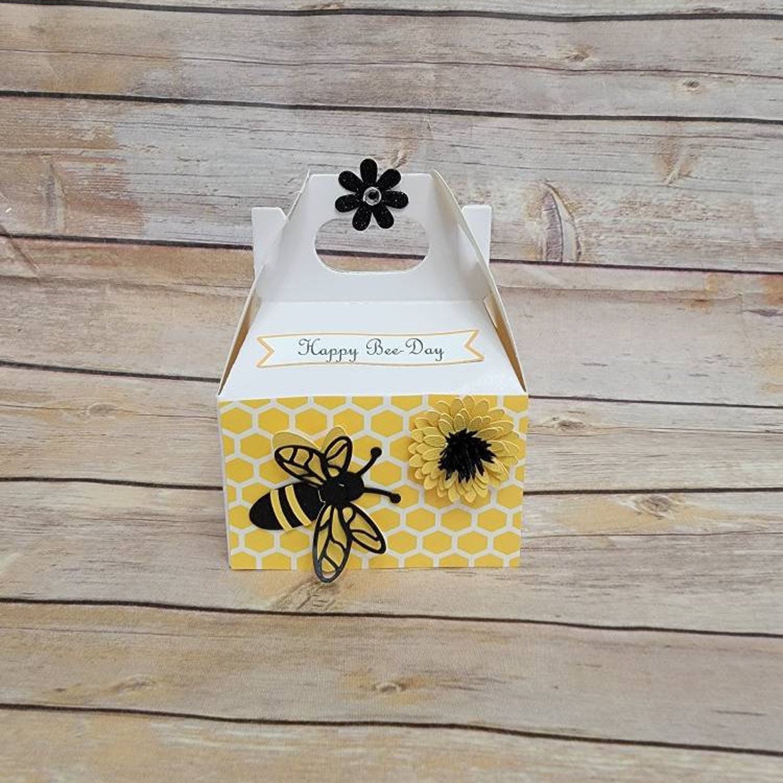 Bee Favor Box What Will It Bee Happy Bee-day Bubble Bee - Etsy