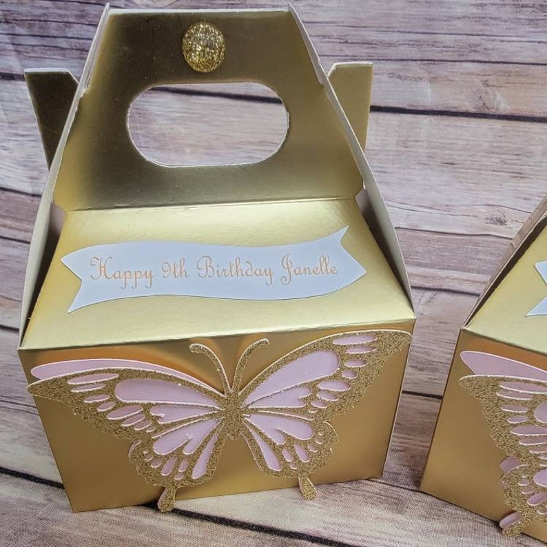 Gold Gable Boxes Butterfly Favor Boxes Butterfly Favors - Etsy