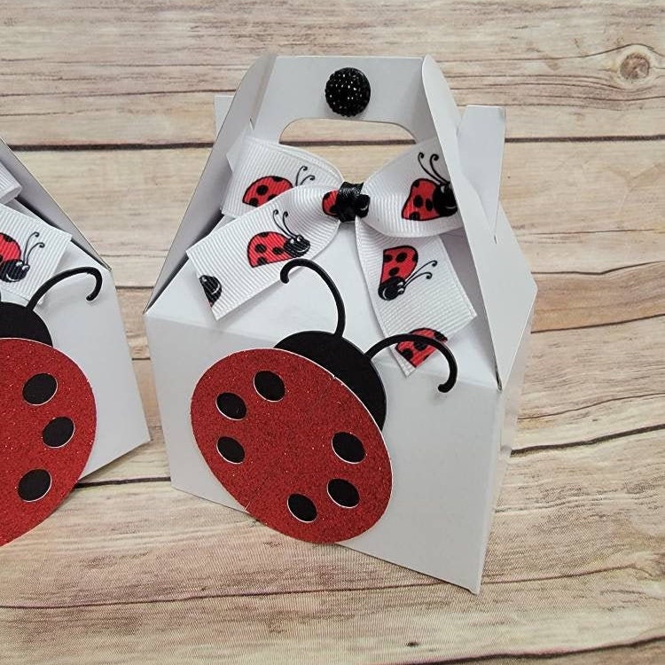 Personalized Lady Bug Treat Box Lady Bug Party Favor First | Etsy