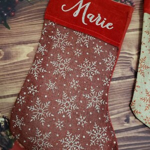 Personalized Christmas Stockings, Snowflake Christmas Stockings ...