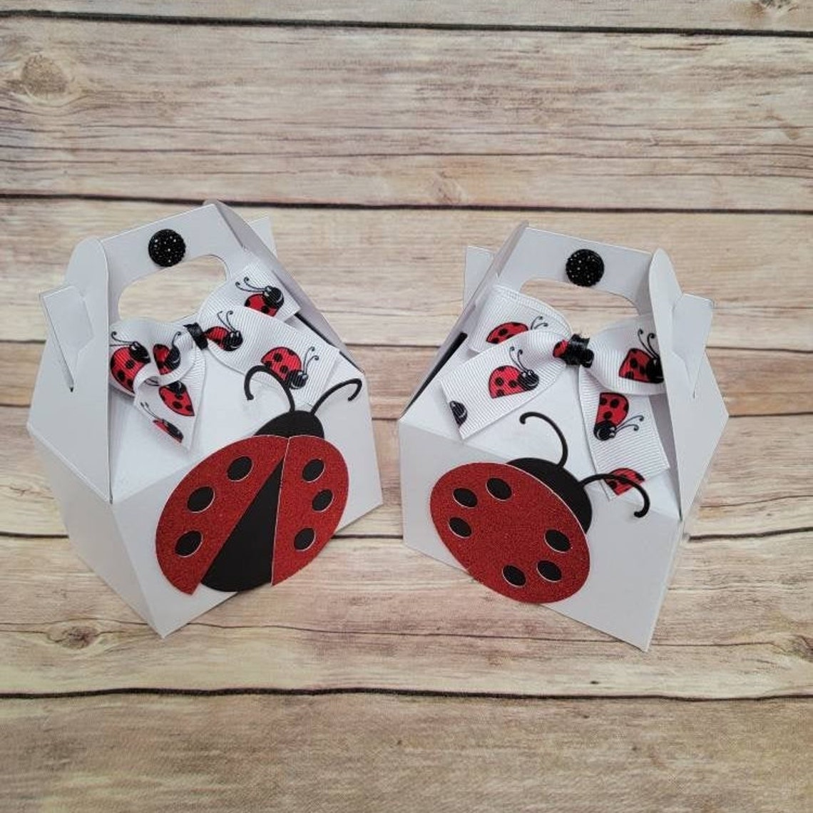 Personalized Lady Bug Treat Box Lady Bug Party Favor First | Etsy