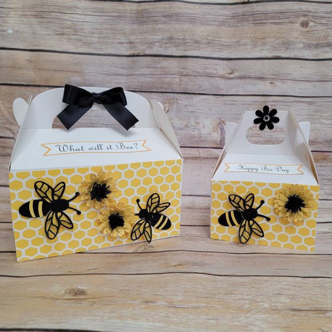 Bee Favor Box, What Will It Bee? Happy Bee-day, Bubble Bee Themed Party ...