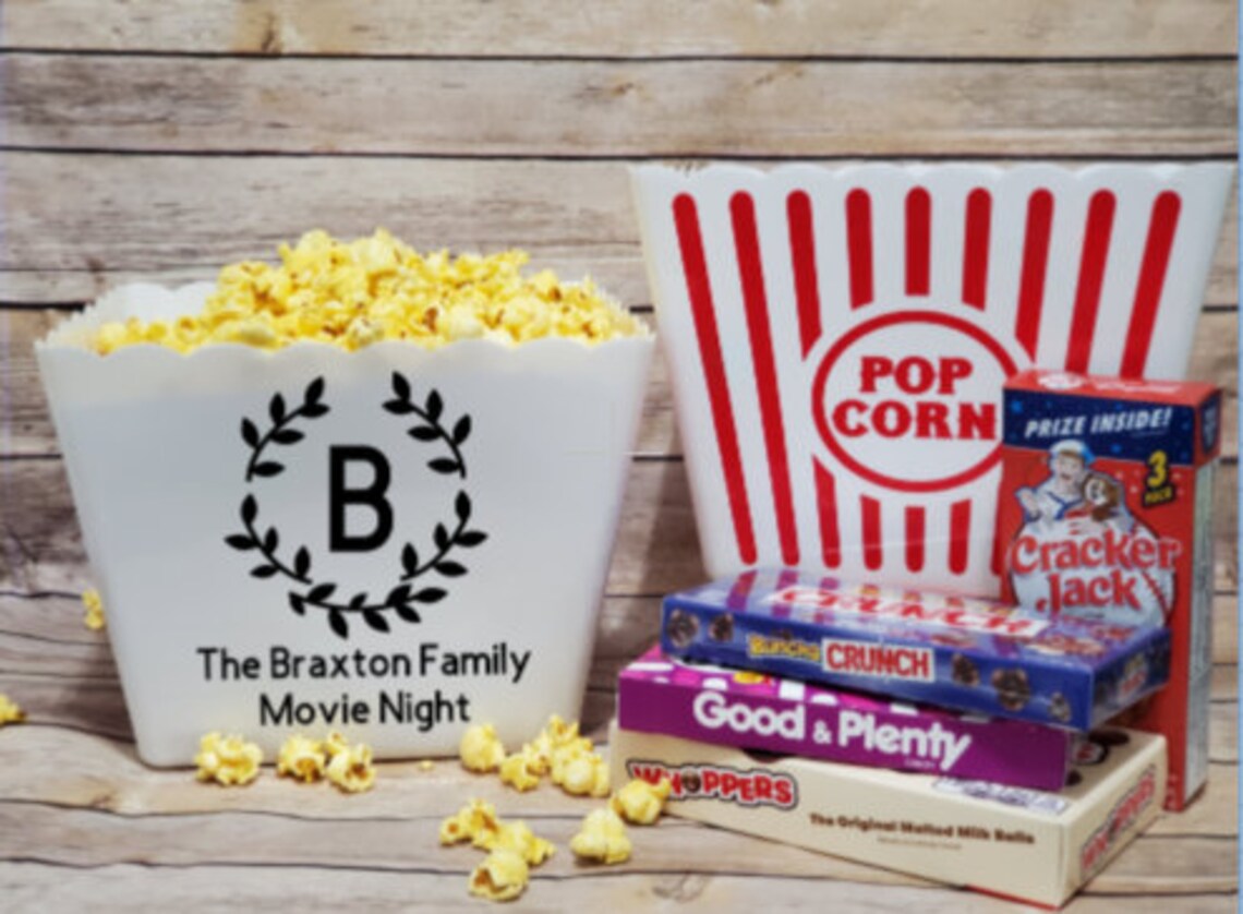 Personalized Popcorn Tub Personalized Popcorn Bucket Movie | Etsy