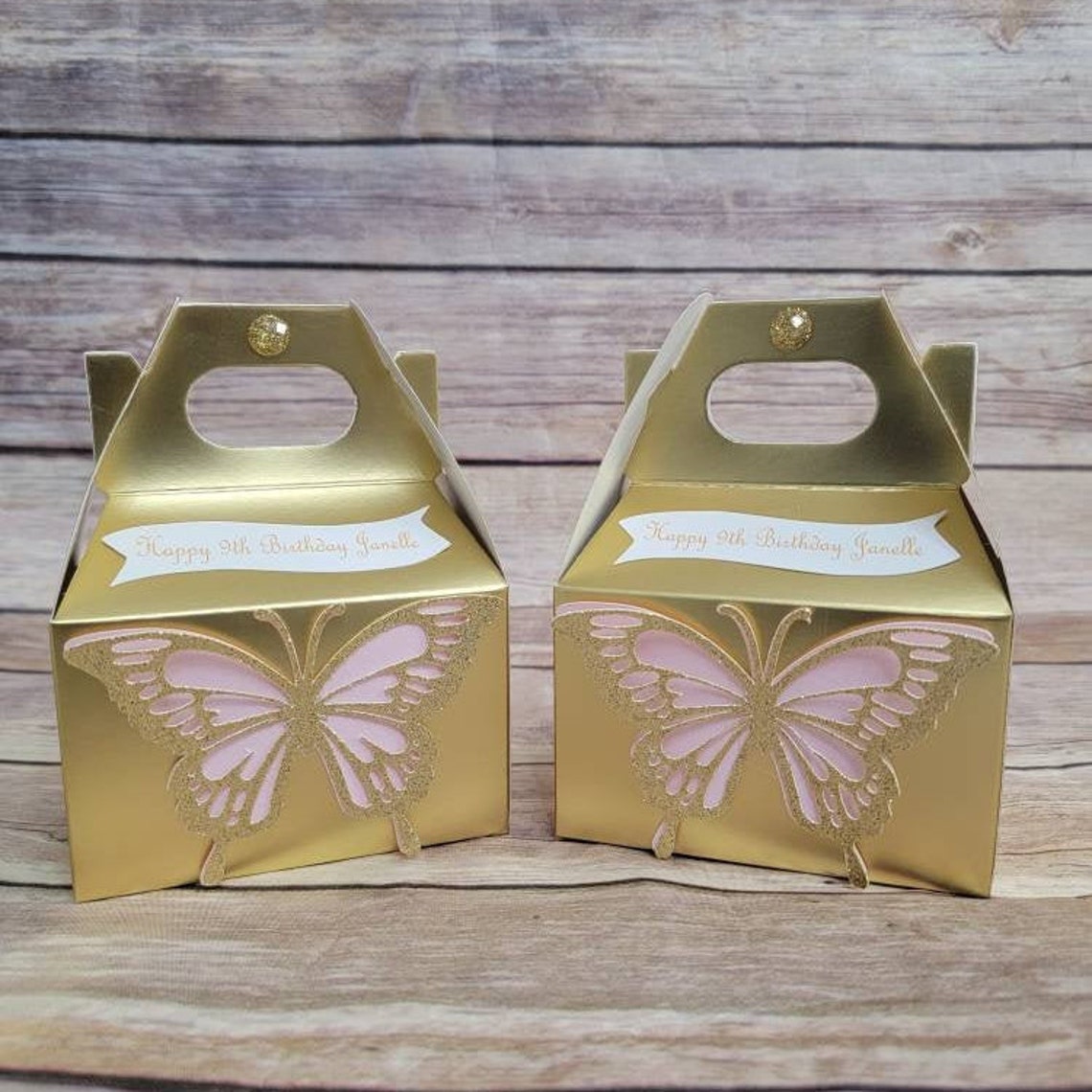 Gold Gable Boxes Butterfly Favor Boxes Butterfly Favors - Etsy