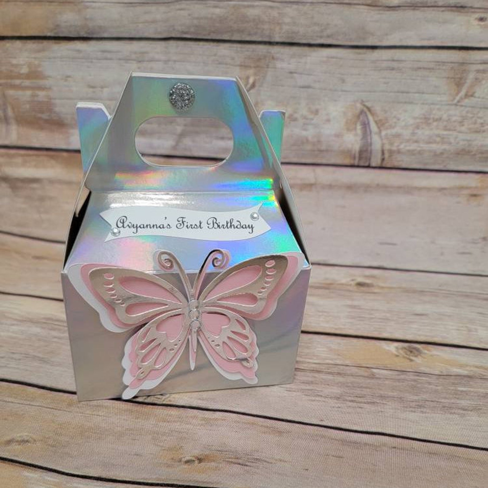 Iridescent Foil Gable Boxes Butterfly Favor Boxes Butterfly | Etsy