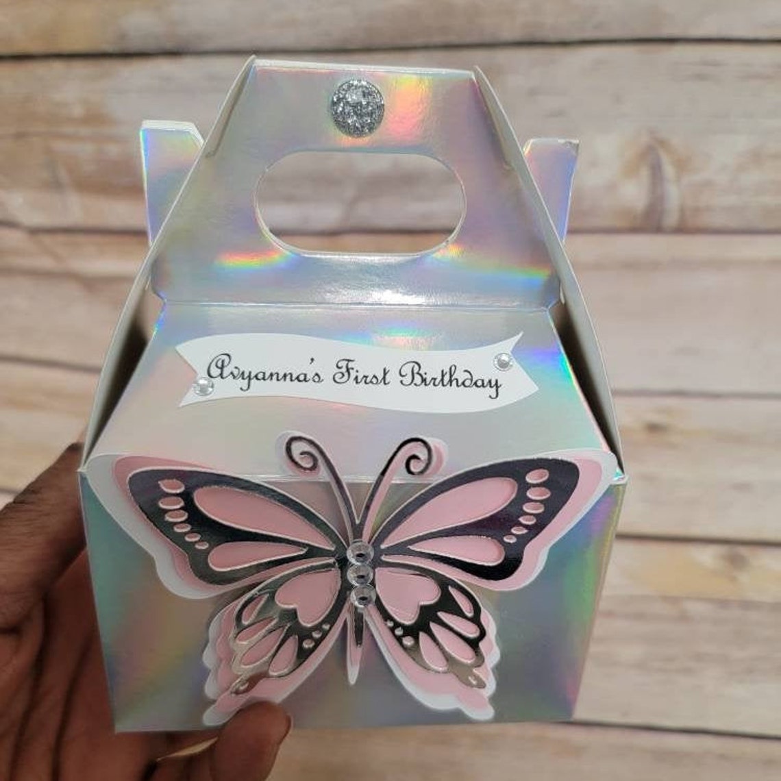 Iridescent Foil Gable Boxes Butterfly Favor Boxes Butterfly | Etsy