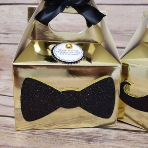 Mustache and Bow Tie Party Favor Box Gentlemen Theme Party - Etsy