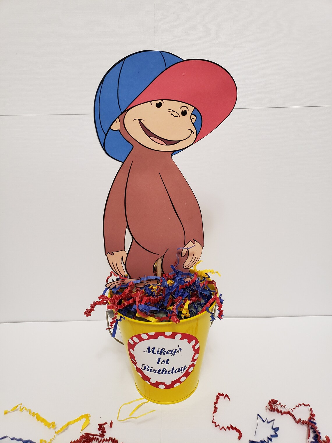 Curious George Centerpieces Yellow Red and Blue Curious - Etsy