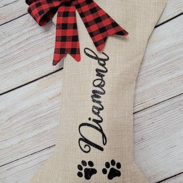 Burlap Dog Stocking - Etsy