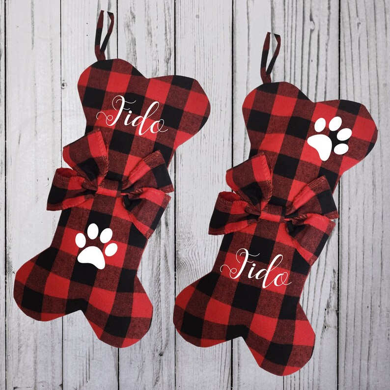 Buffalo Plaid Dog Stocking Personalized Dog Stockings - Etsy