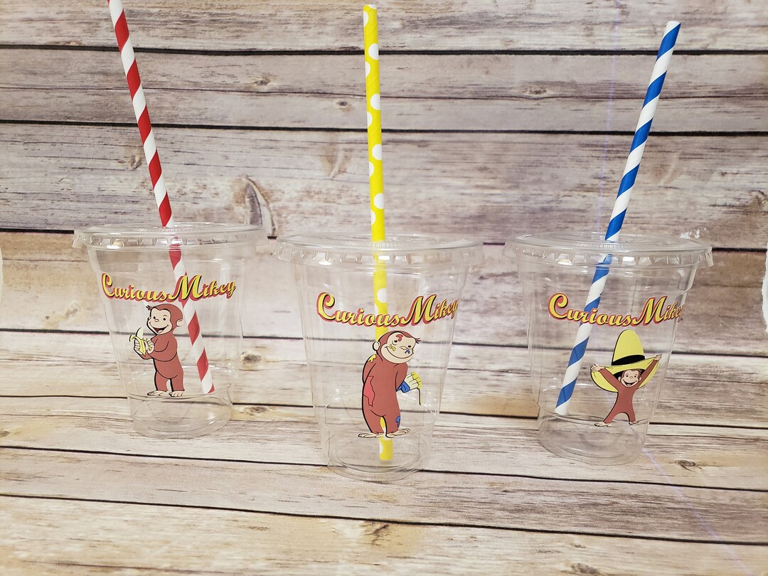 Curious George Party Cups 12 Oz, Custom Curious George Party Favors ...