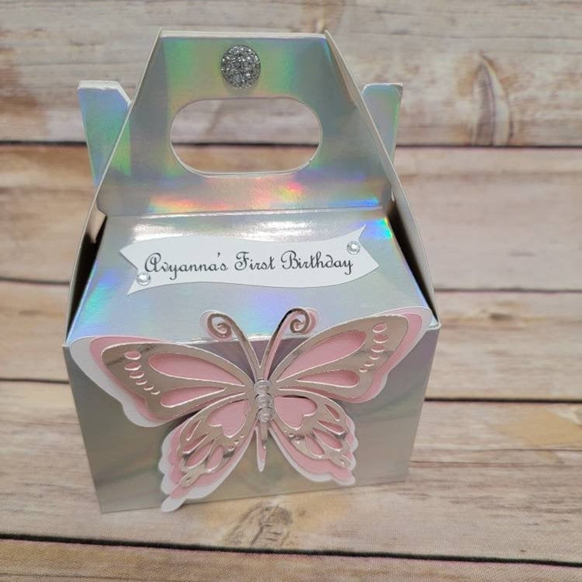 Iridescent Foil Gable Boxes Butterfly Favor Boxes Butterfly | Etsy