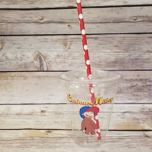 Curious George Party Cups 12 Oz, Custom Curious George Party Favors ...